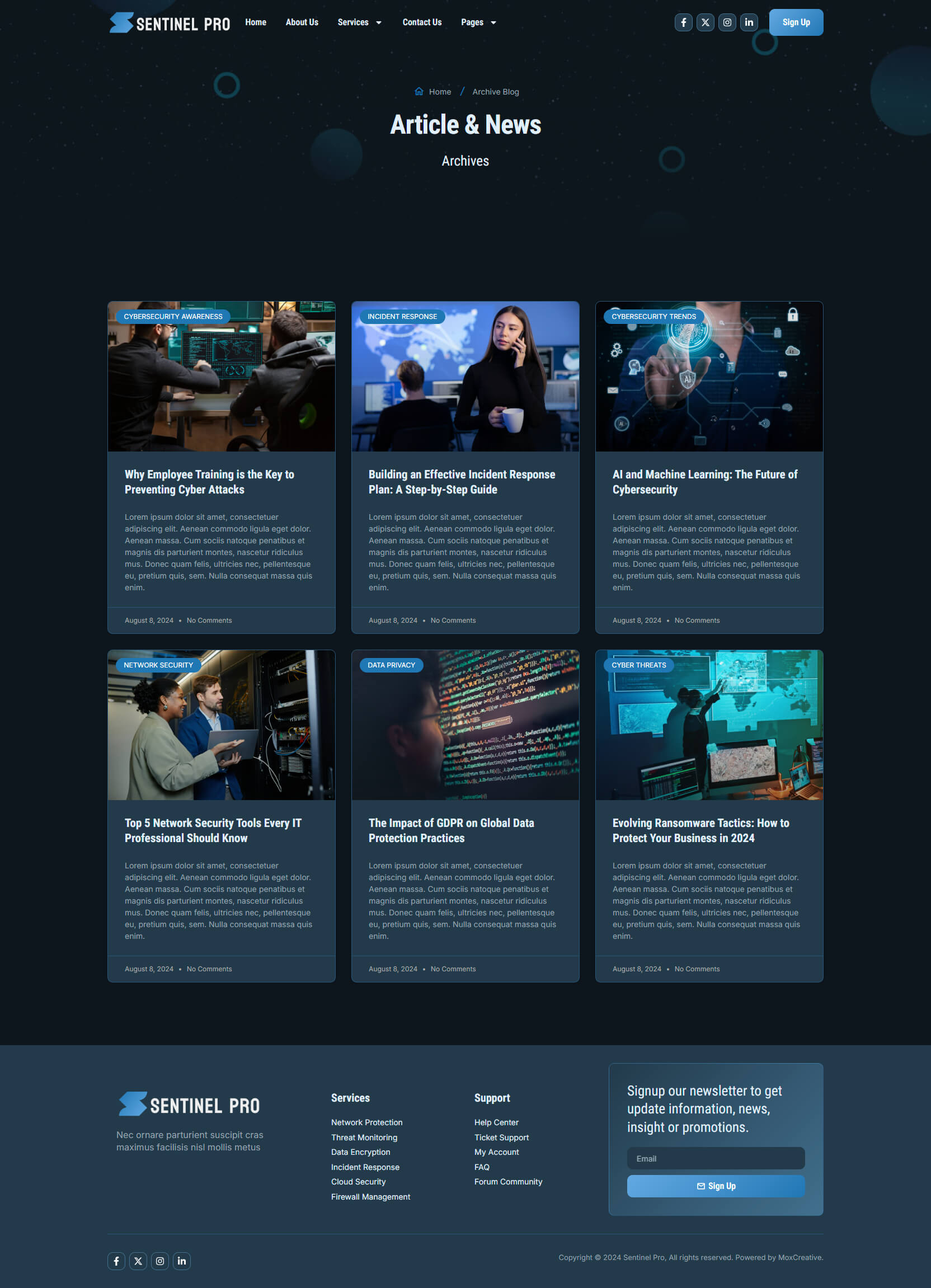 Sentinel - Cyber Security Services Elementor Pro Template Kit by moxcreative